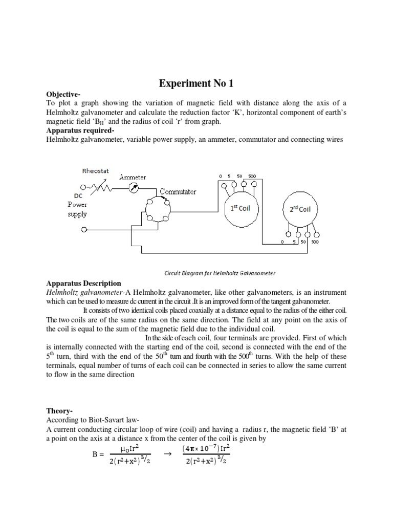 Helmholtz Galvanometer | PDF | Electrical Engineering | Force