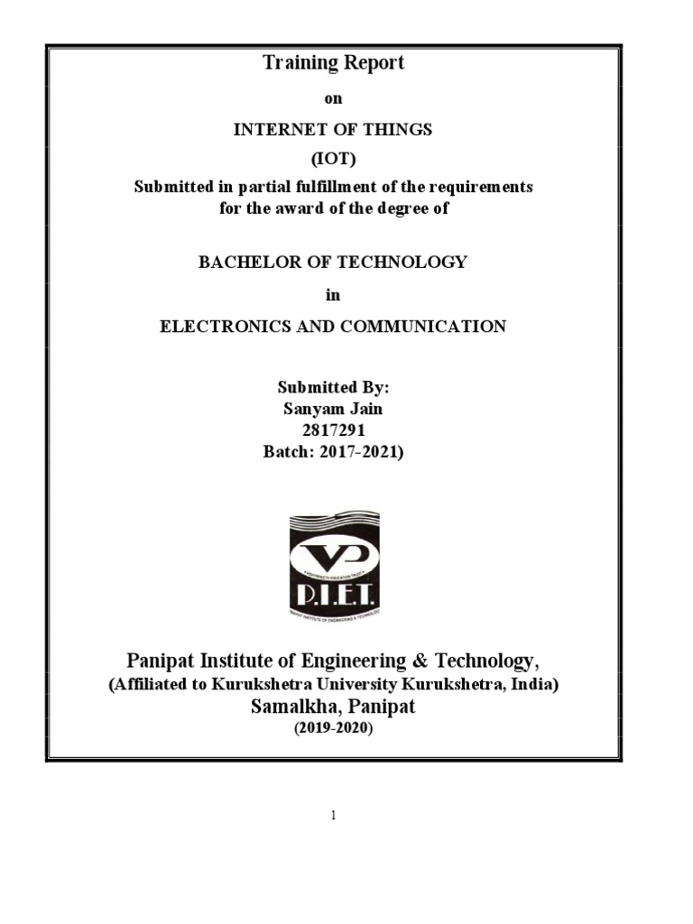 Iot Report | PDF | Data Transmission | Microcontroller