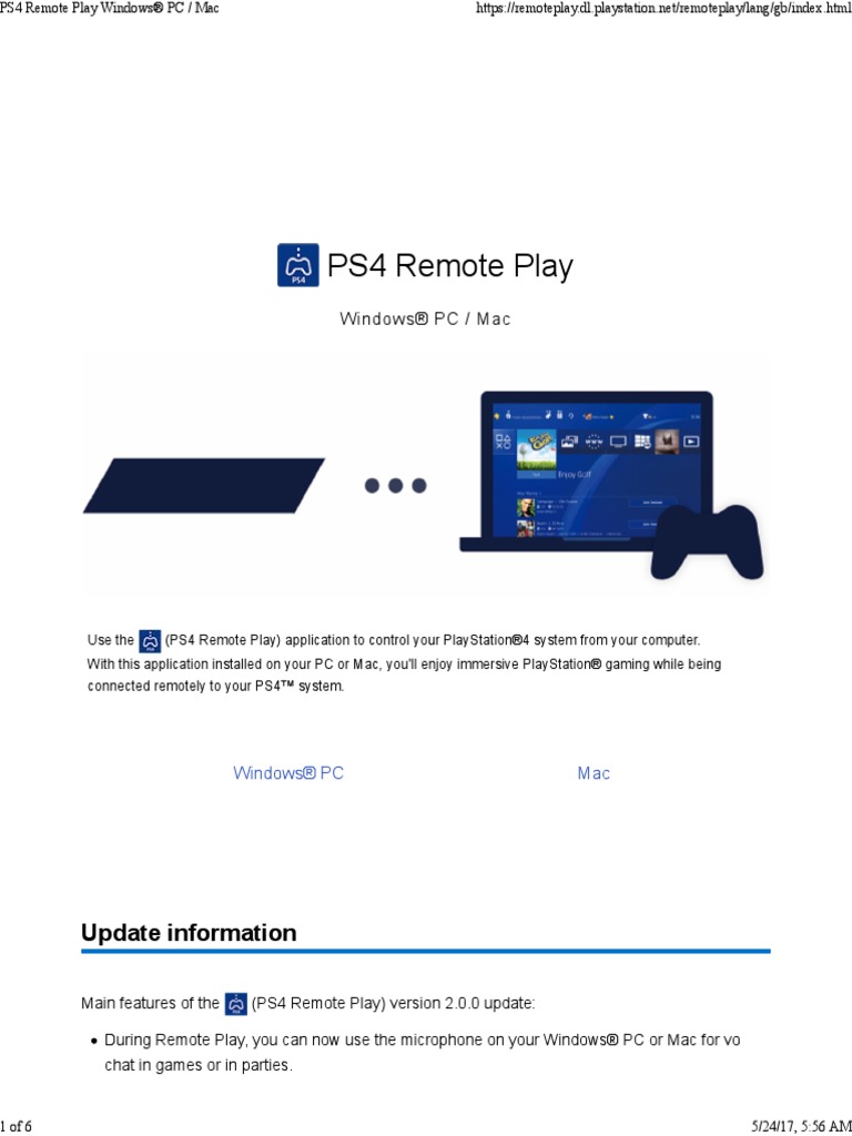 Remote Play | PDF | Mac Os | Microsoft Windows