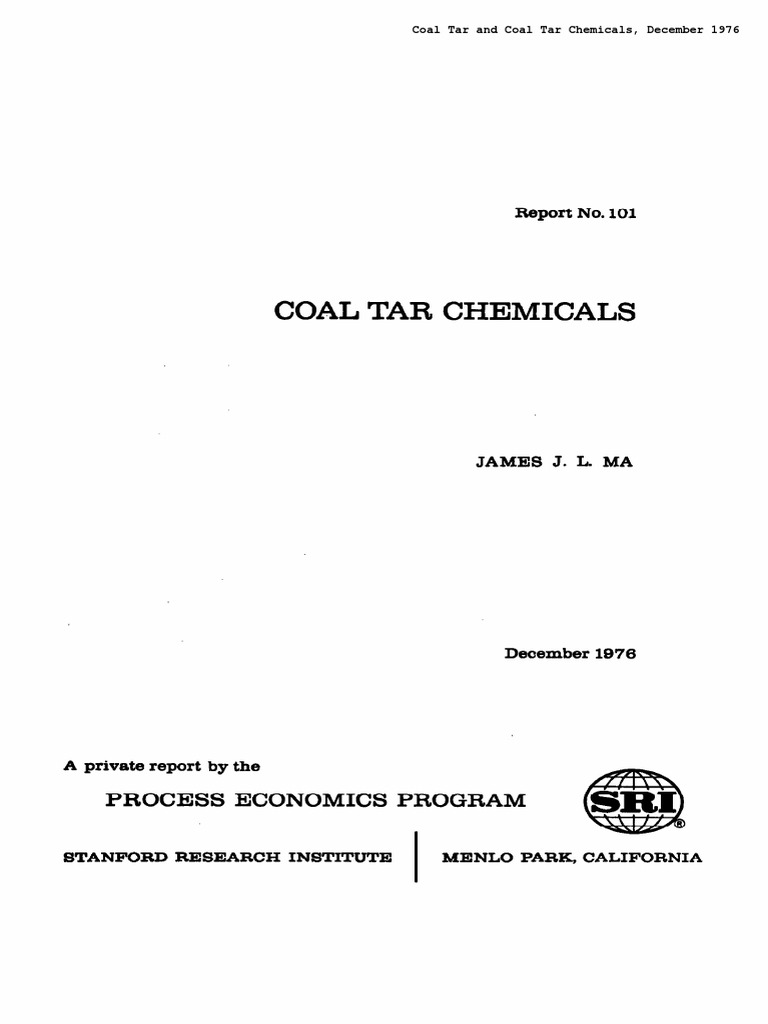 Coal Tar Chemicals: Report No. 10.1 | PDF | Coal | Petroleum