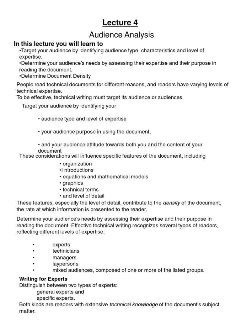 Audience Analysis | PDF | Expert | Knowledge