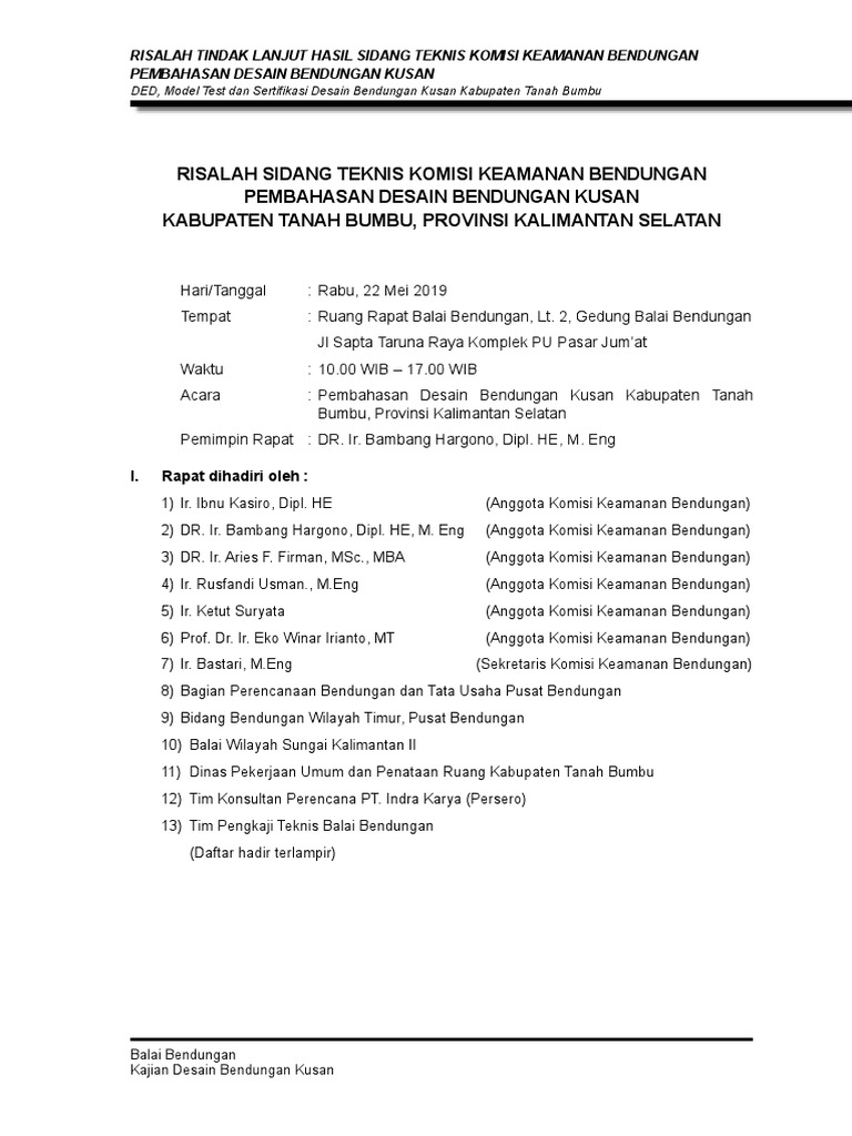 Tabel RST - (Kajian Balai Bendungan) | PDF