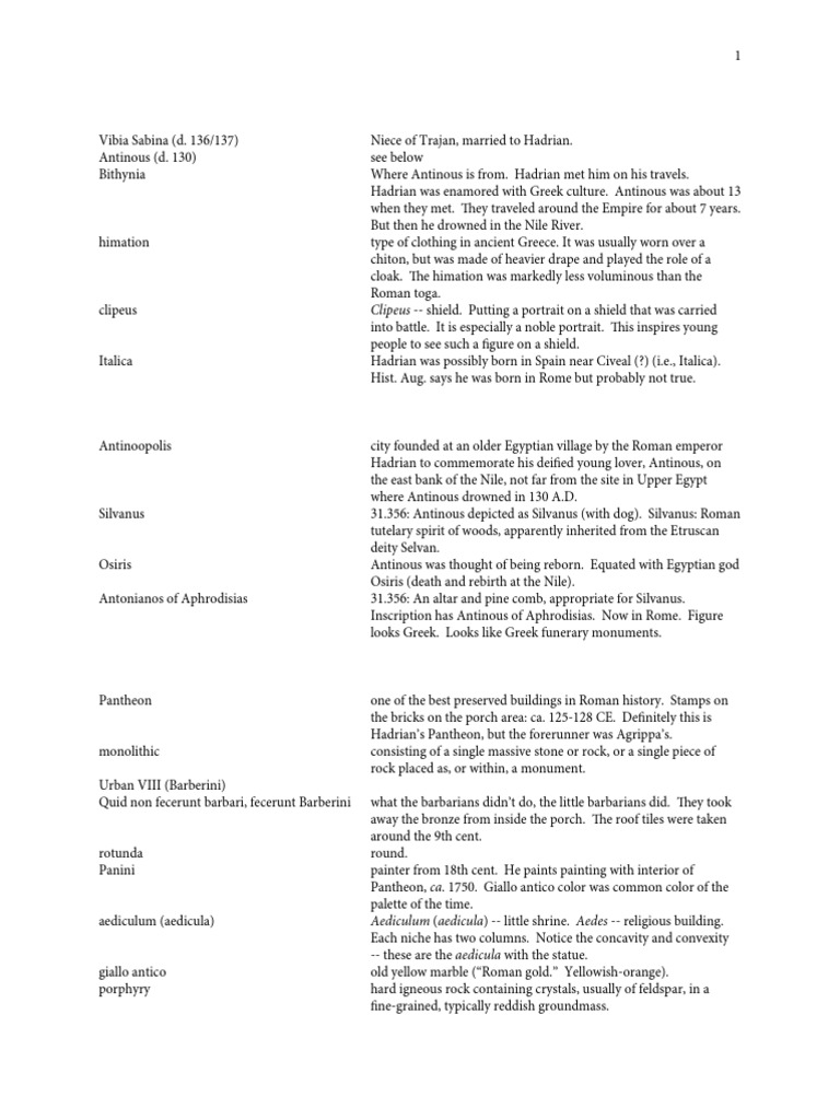 Roman Archaeology Terms 2 | PDF