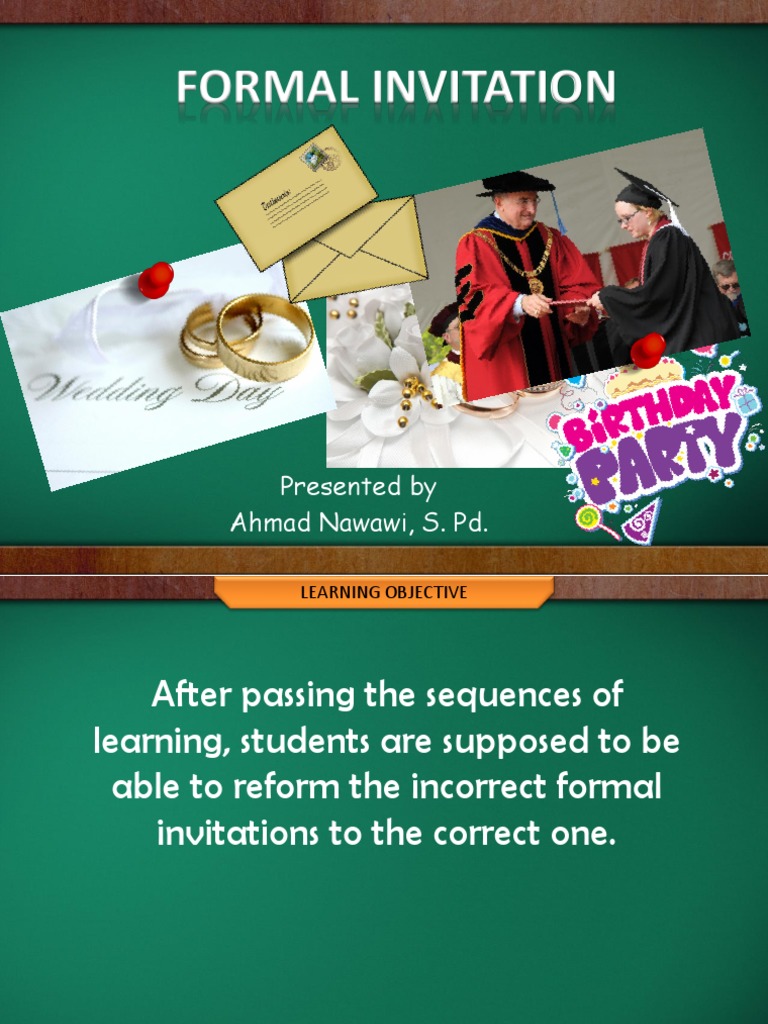 Formal Invitation: Presented by Ahmad Nawawi, S. PD | PDF | Verb | Noun