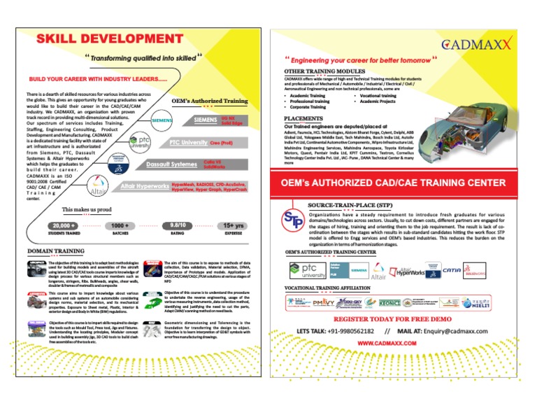 Skill Development: Oem'S Authorized Cad/Cae Training Center | PDF ...