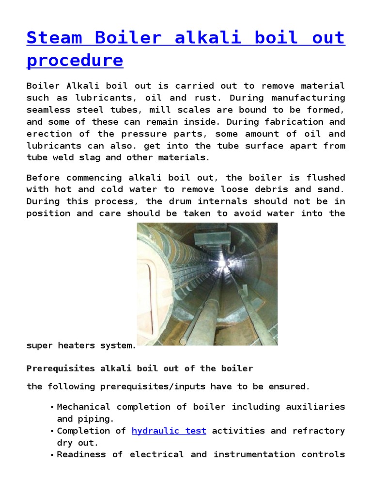 Alkali Boil Out | PDF | Boiler | Pipe (Fluid Conveyance)