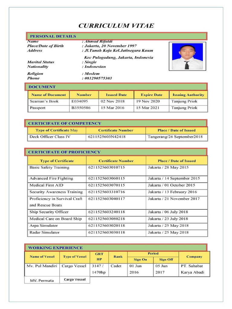 CV Ant4 Ahmad Rifaldi | PDF