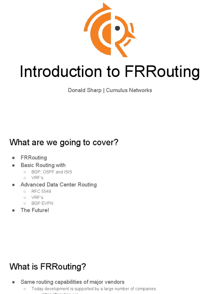 Introduction To FRRouting | PDF | Telecommunications Standards | Wide ...