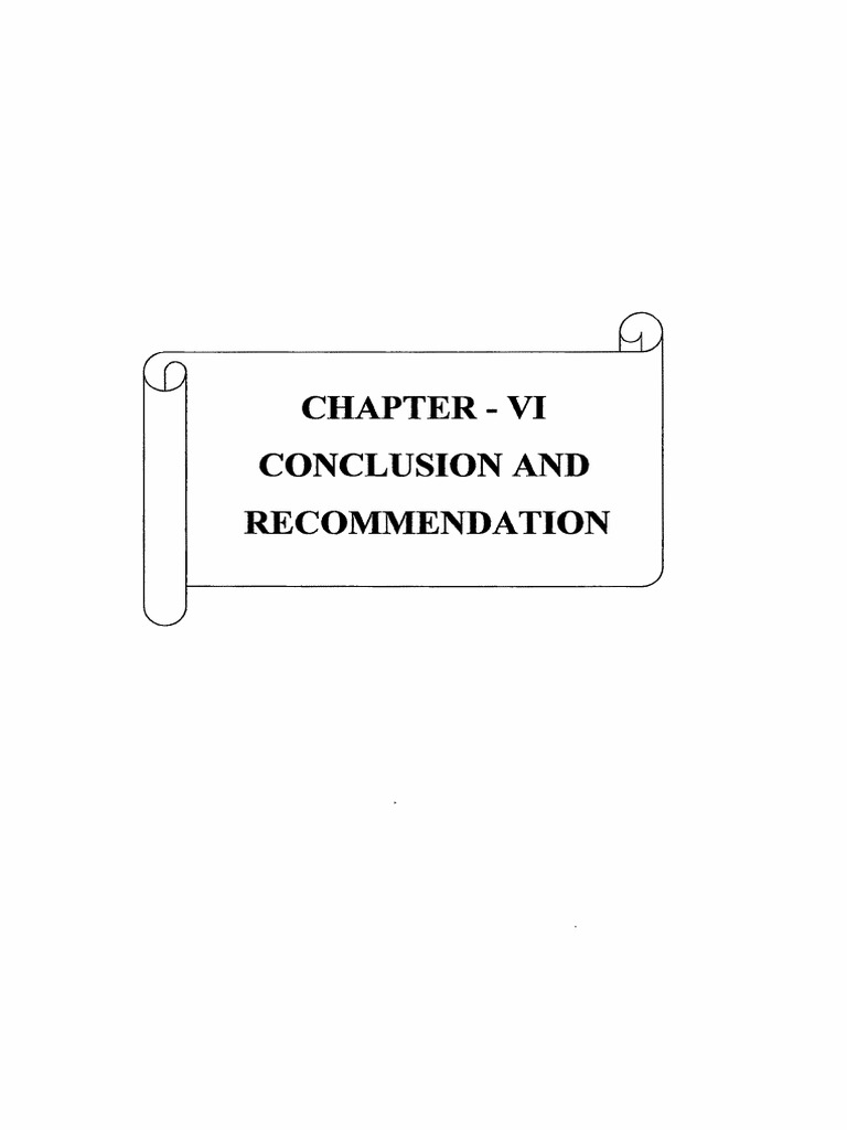 Chapter - Vi Conclusion and Recommendation | PDF | Government Of India ...