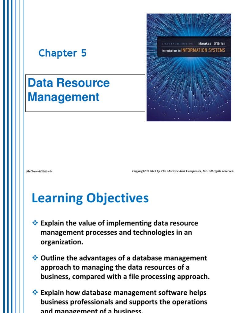 CH 05 Data Resource Management | PDF | Data Warehouse | Databases