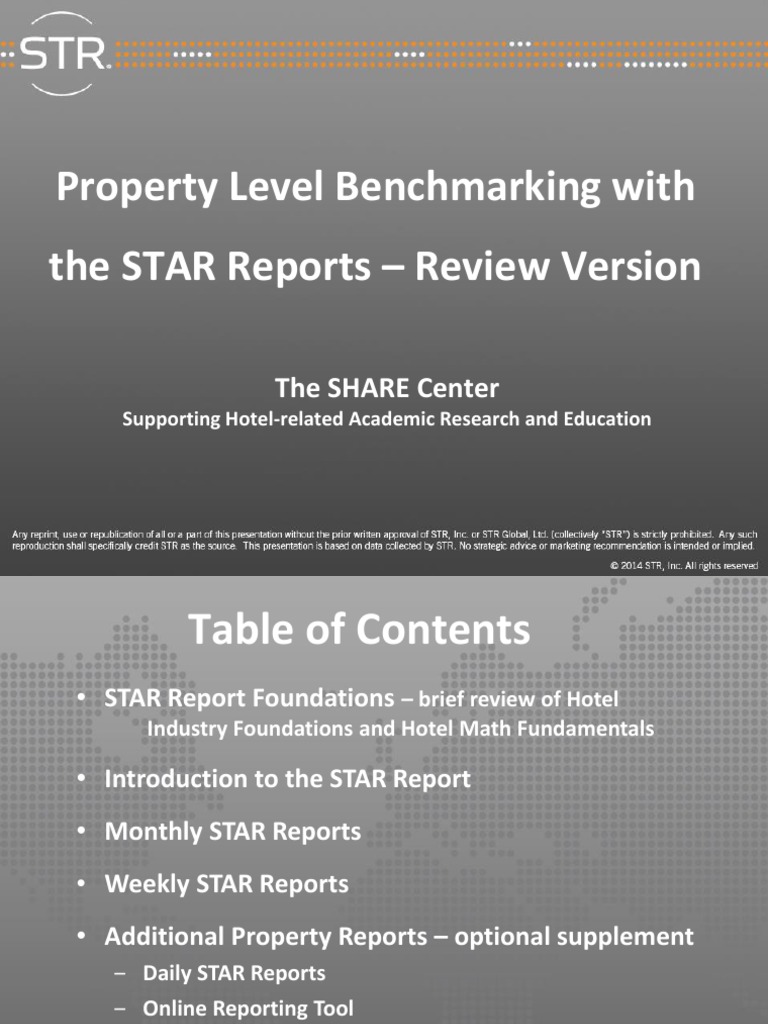 Property Level Benchmarking With STAR Reports Review | PDF | Hotel ...