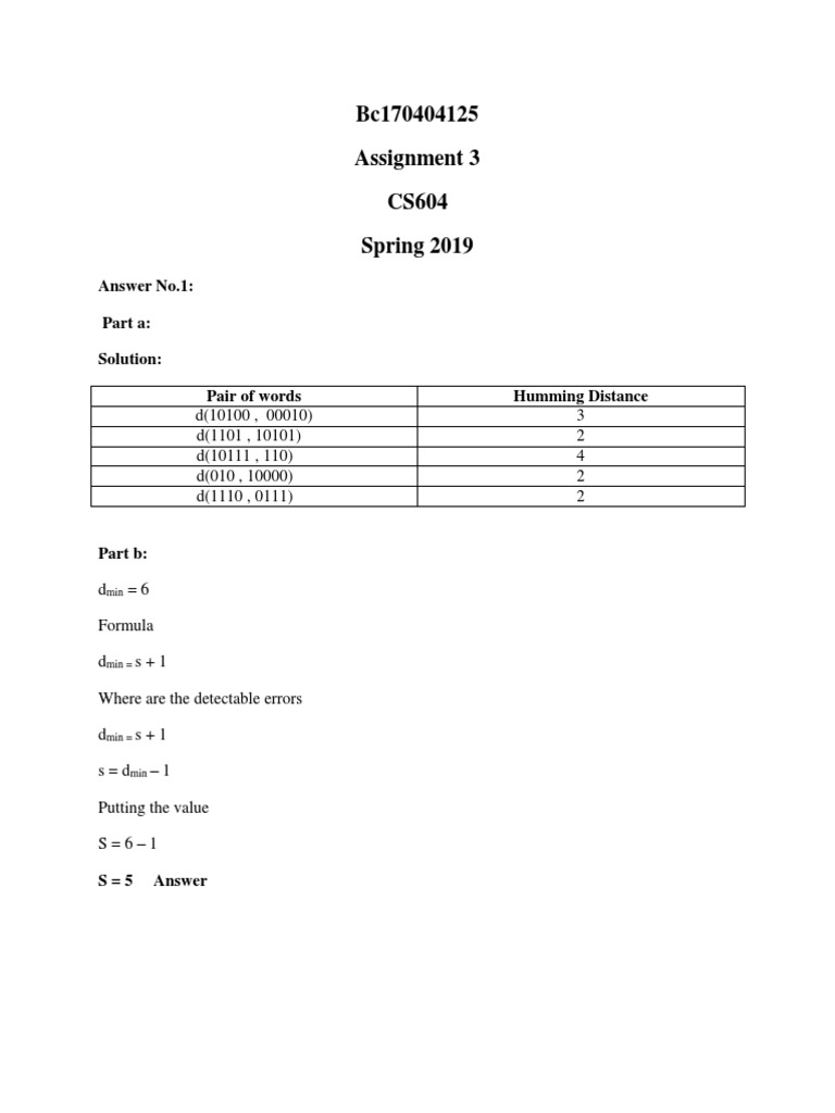 Bc170404125 Assignment 3 Cs604 Spring 2019 Answer No 1 Part A Solution Pair Of Words Humming