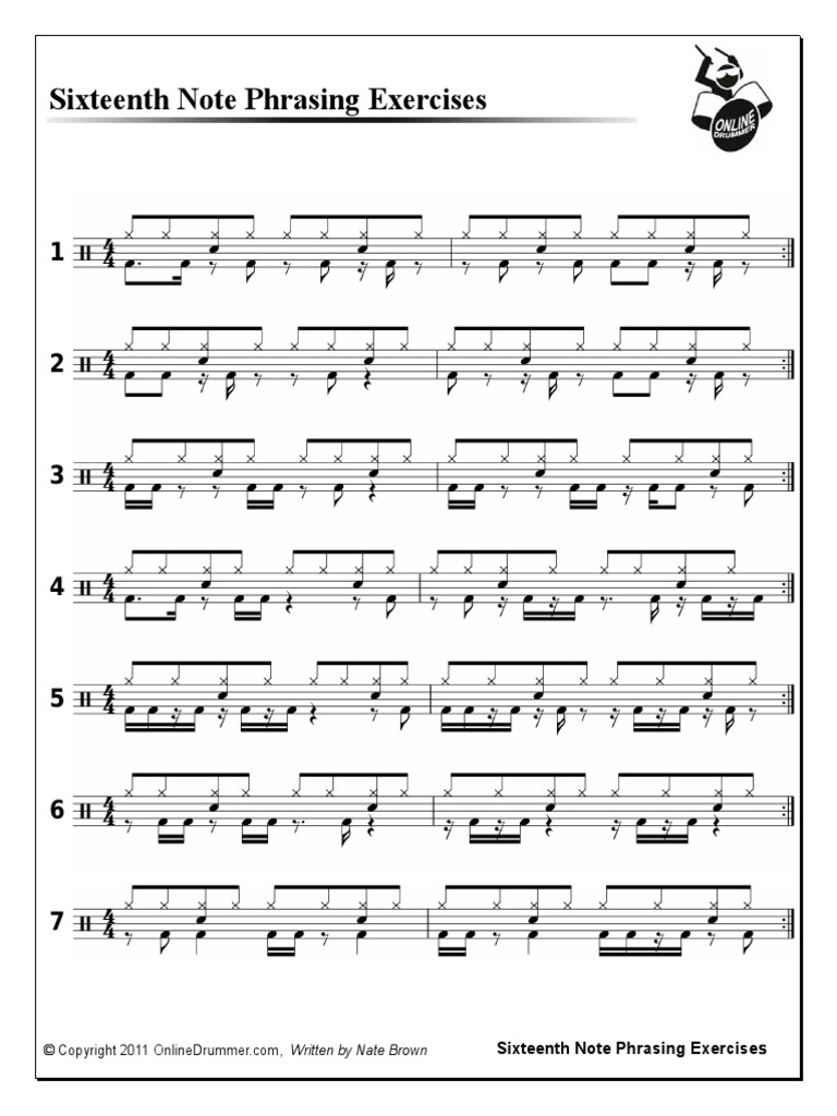 Sixteenth Note Phrasing Exercise S | PDF
