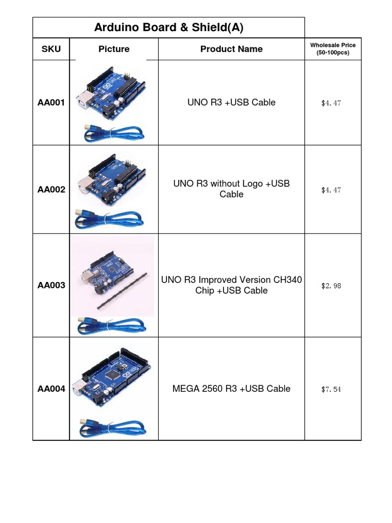 Listado de Todo Lo Que Ofrece Arduino | PDF | Infrared | Usb
