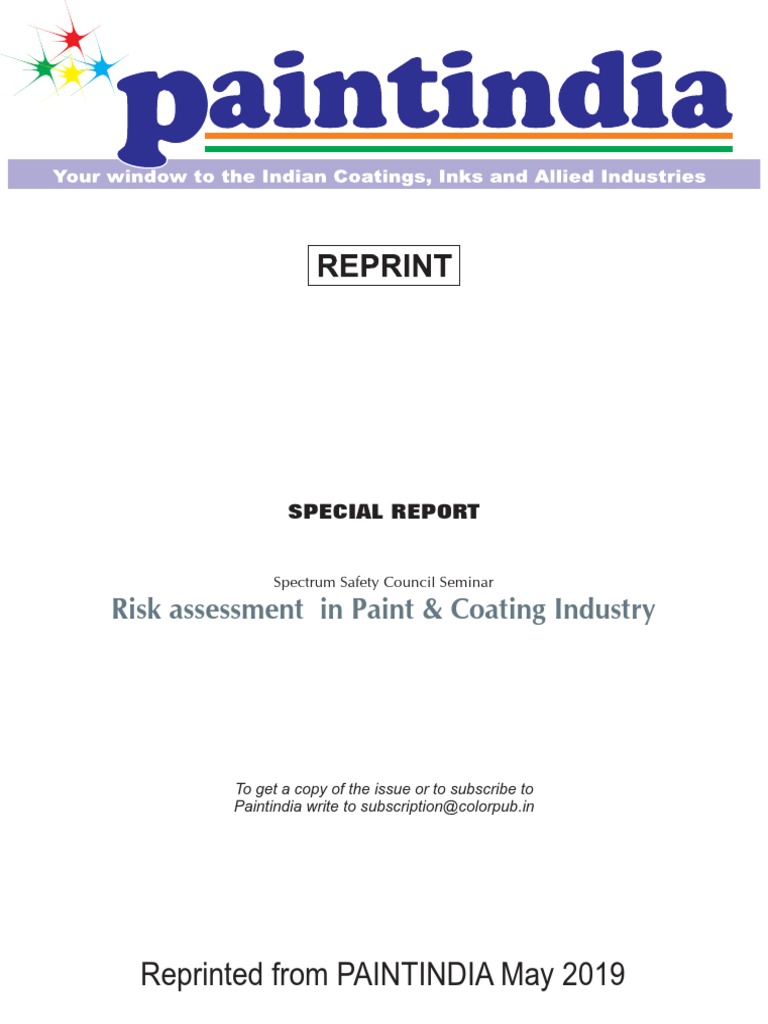 Reprinted From PAINTINDIA May 2019: Risk Assessment in Paint & Coating ...