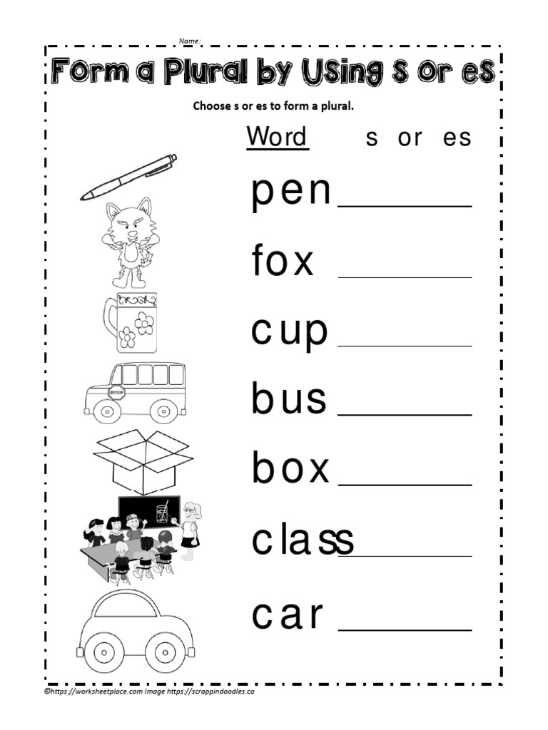 1st Grade Plural Worksheet 2 PDF | PDF