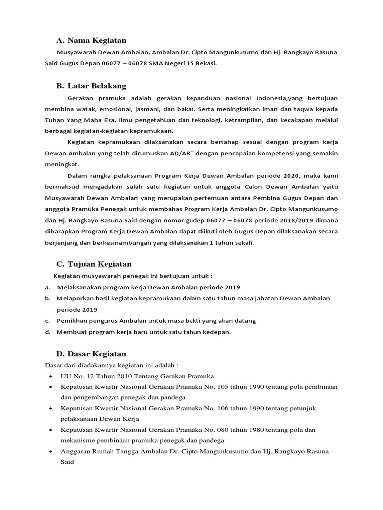 Proposal Musda | PDF