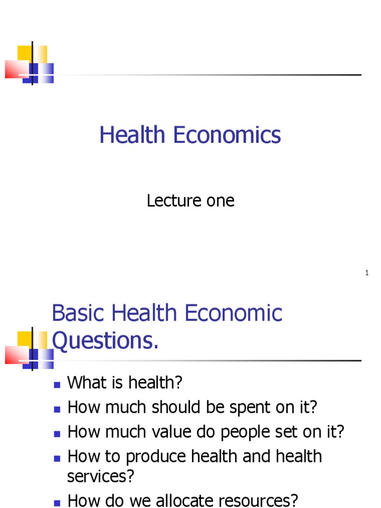 Introduction to Health Economics Concepts | PDF | Factors Of Production ...