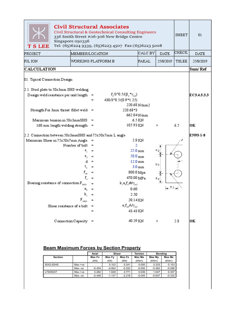 Sample Bolt Calculation | PDF | Screw | Building Engineering