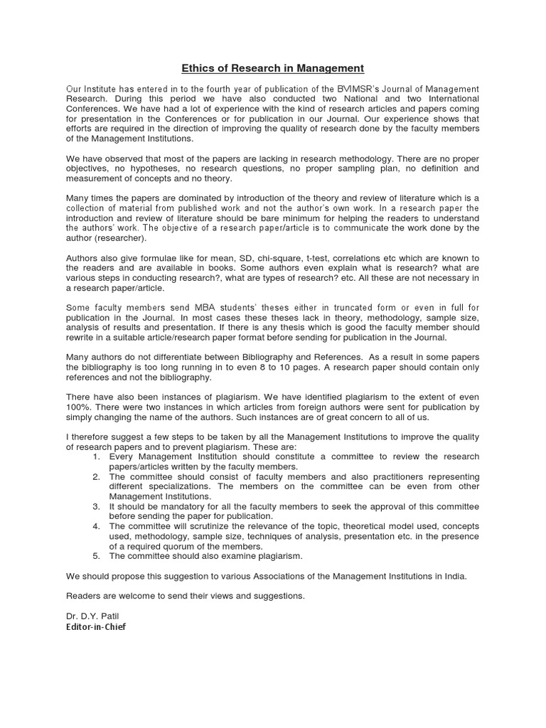 Ethics in Research | PDF | Academic Publishing | Thesis