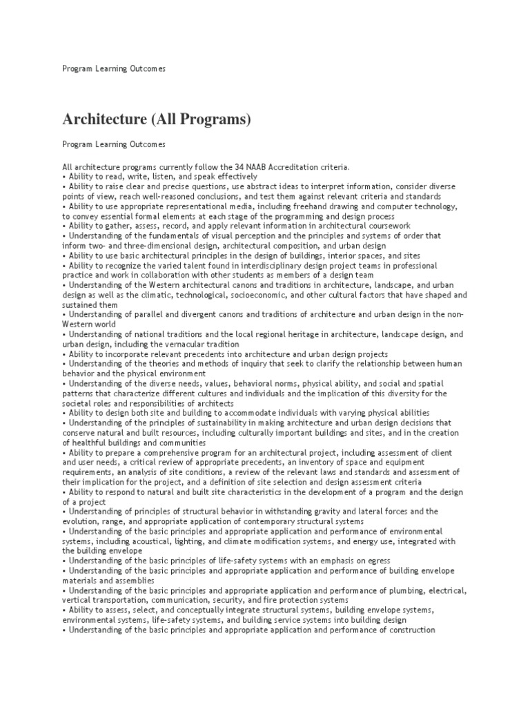 Program Learning Outcomes | PDF | System | Design