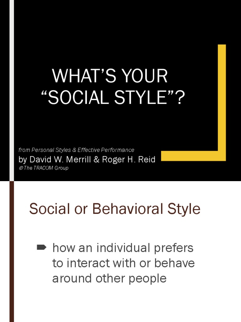 Understanding People's Styles' | PDF | Communication | Behavioural Sciences
