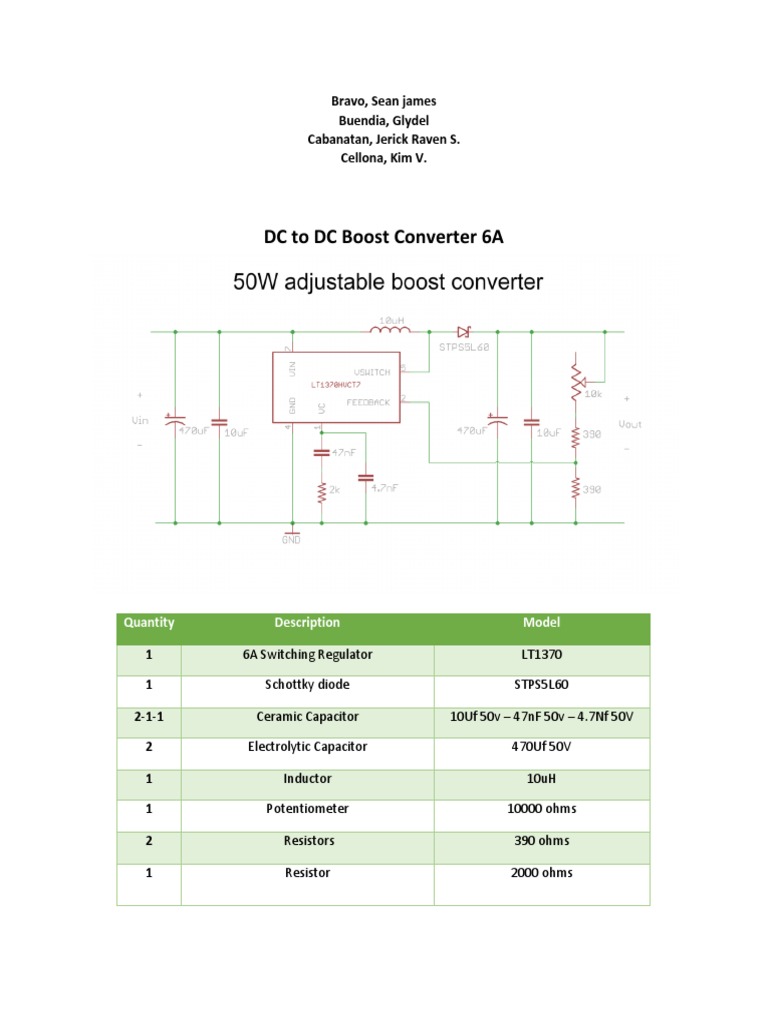 DC To DC Boost Converter 6A: Bravo, Sean James Buendia, Glydel ...