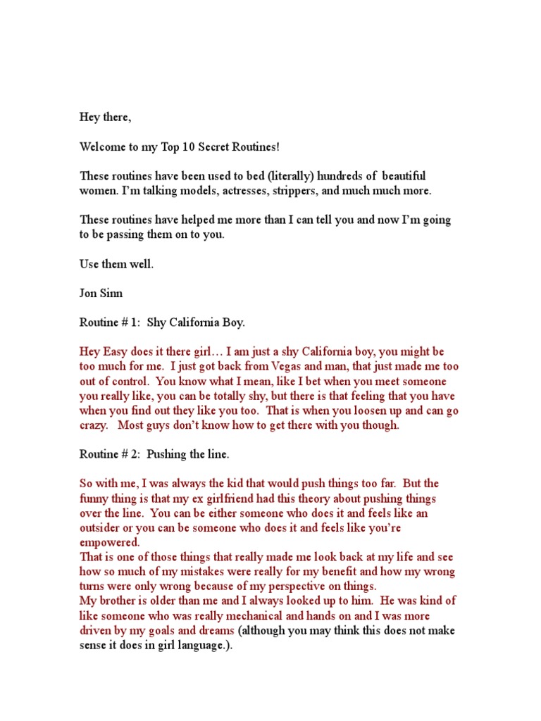 Top 10 Routines Pdf Self Improvement