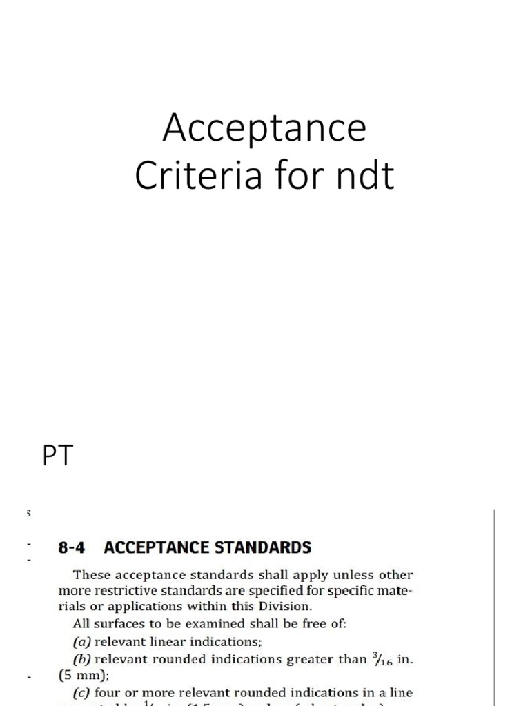 Welding Acceptance Criteria | PDF | Nondestructive Testing | Data ...