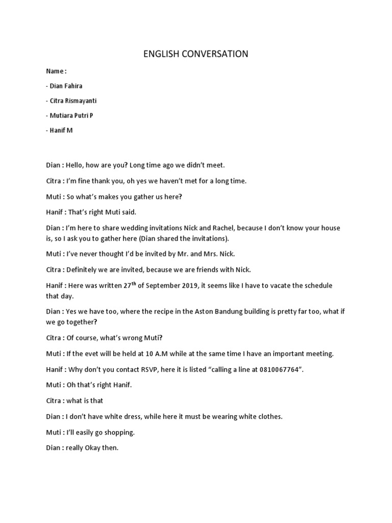 English Conversation in Group | PDF