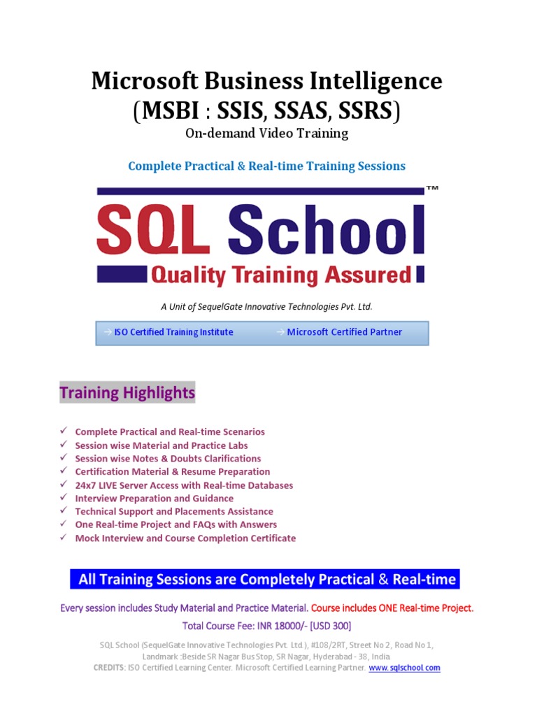 MSBI Video Training | PDF | Microsoft Sql Server | Database Index