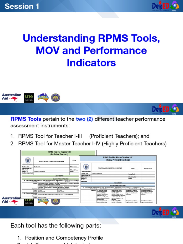 05-Understanding RPMS Tools and MOVs | PDF | Lesson Plan | Applied ...