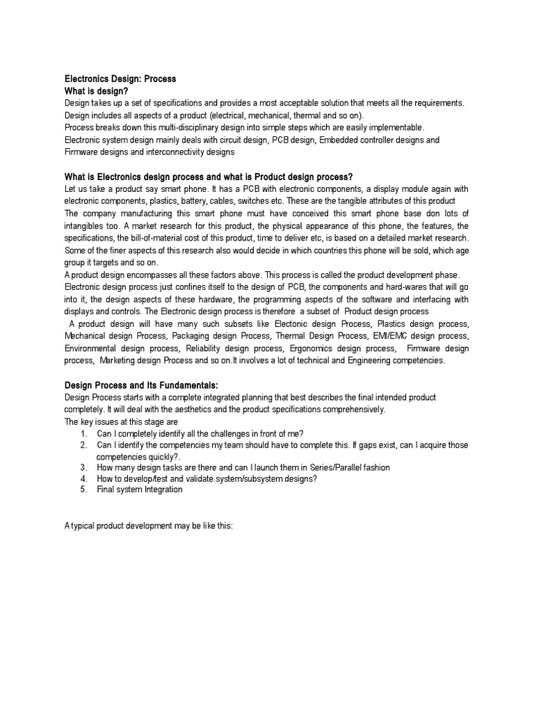 Electronics Design Process Guide | PDF | Printed Circuit Board | New ...