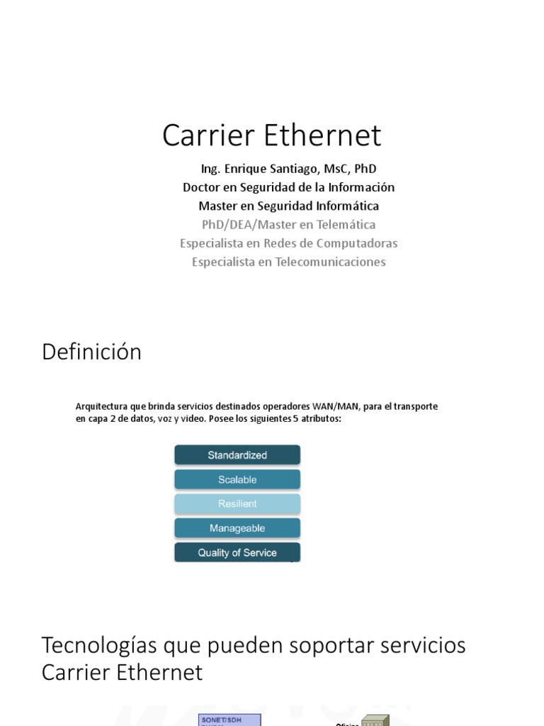 Carrier Ethernet | PDF | Ethernet | Estándares de telecomunicaciones