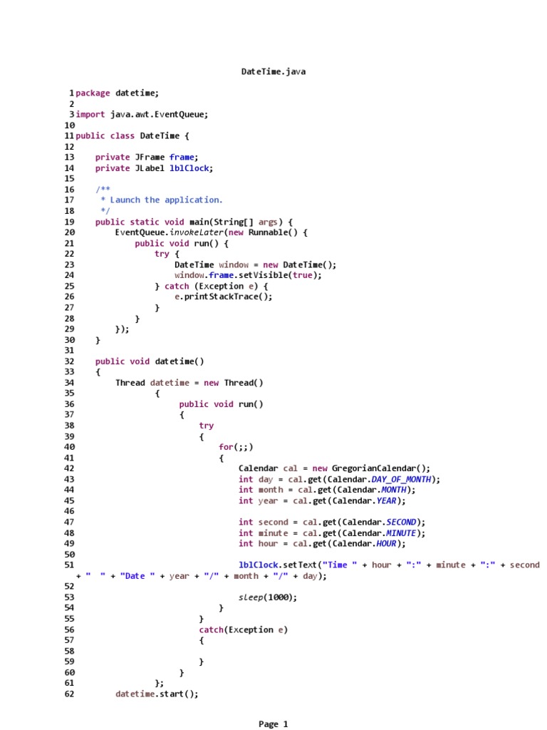 Java Project 2 Simple Clock Pdf Pdf Computing Computer Programming
