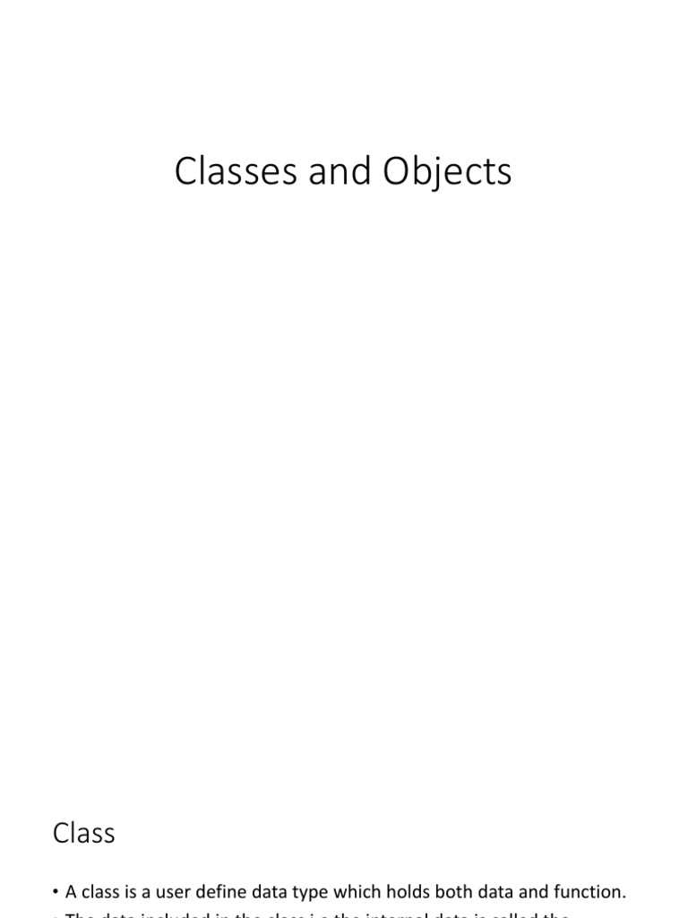 Classes And Objects Pdf Class Computer Programming Method Computer Programming
