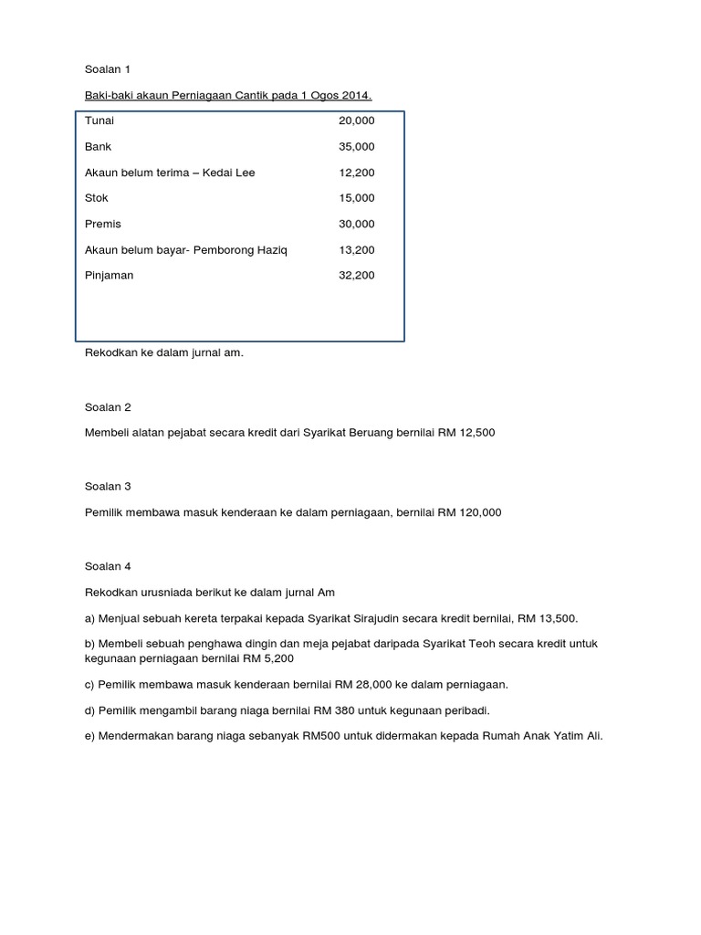Latihan Akaun Form 4 Pdf