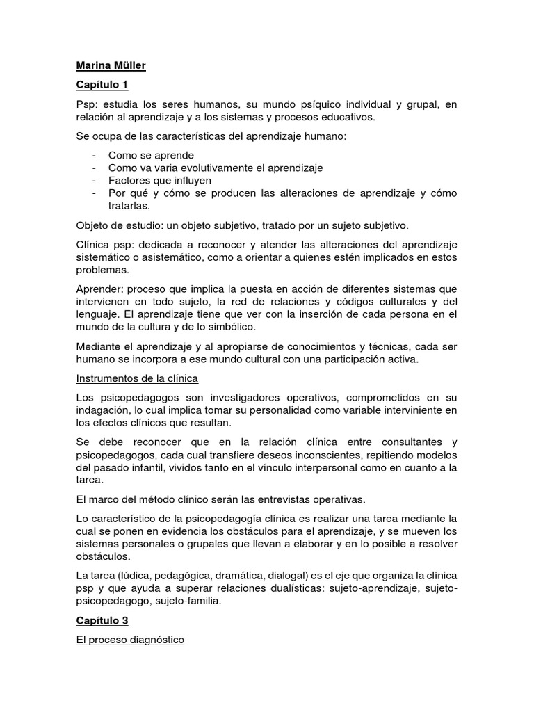Psicopedagogía: Diagnóstico y Tratamiento | PDF | Psique (psicología ...