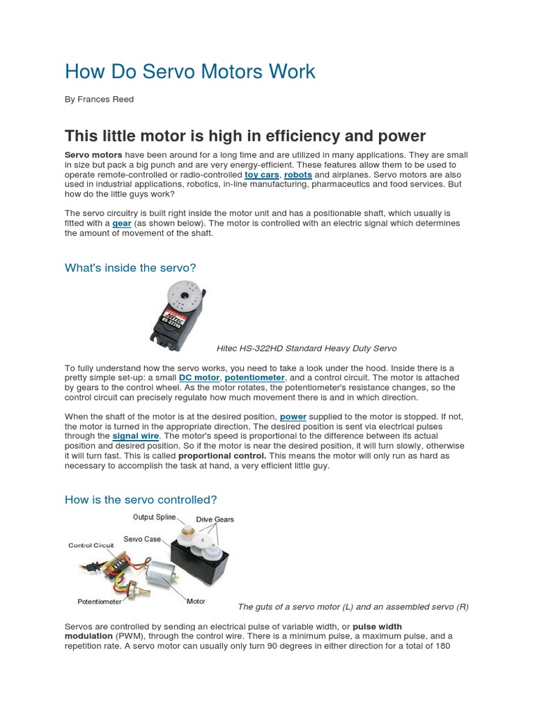 How Do Servo Motors Work: This Little Motor Is High in Efficiency and ...
