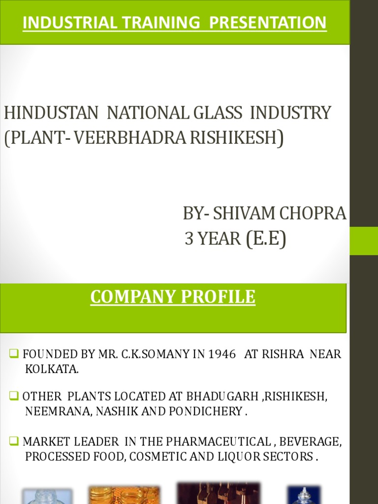 Industrial Training Presentation: Hindustan National Glass Industry ...