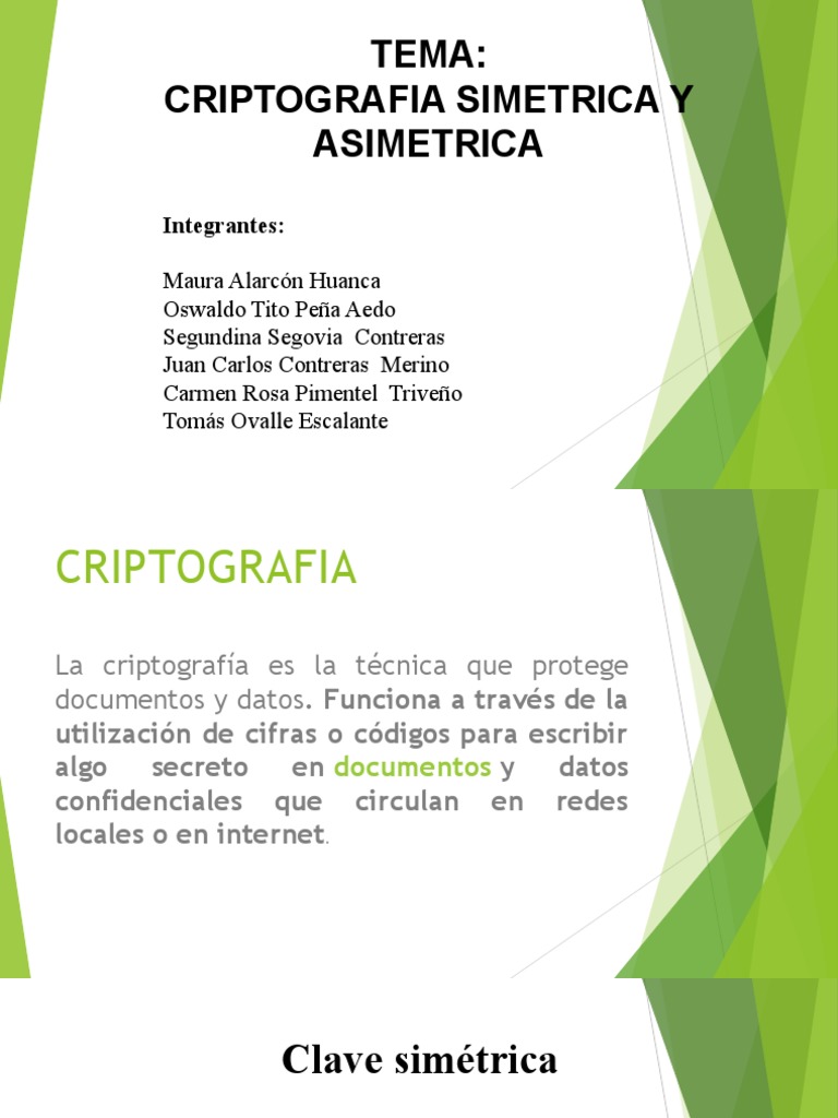 Diapositivas Criptografia | PDF | Criptografía de clave pública | Clave ...