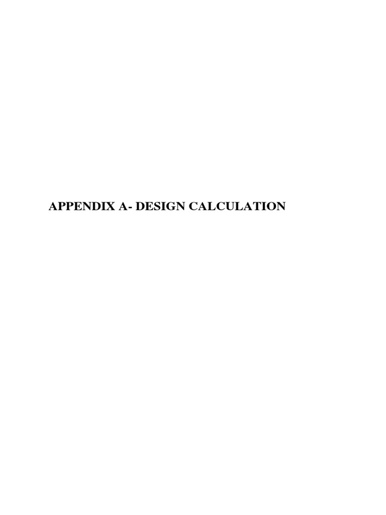Design Calculation Appendix | PDF