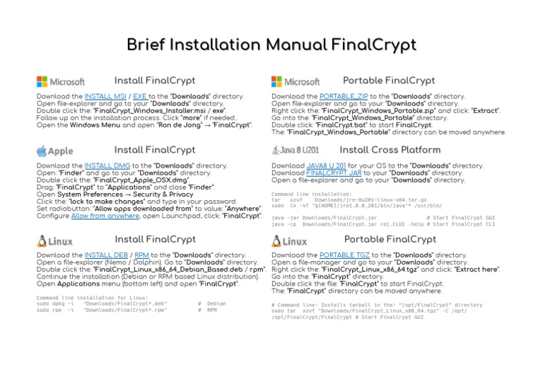 FinalCrypt Installation Manual | PDF | Operating System Technology ...