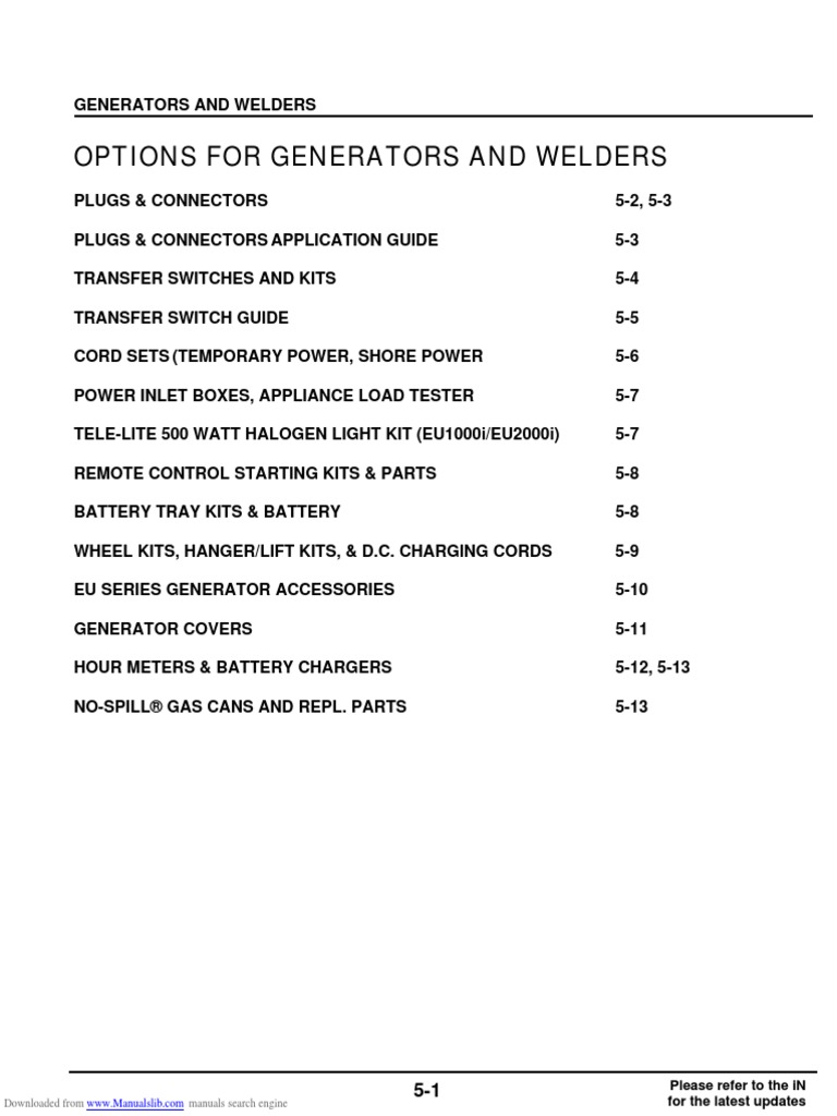 Generators and Welders Parts List | PDF | Electrical Connector | Switch