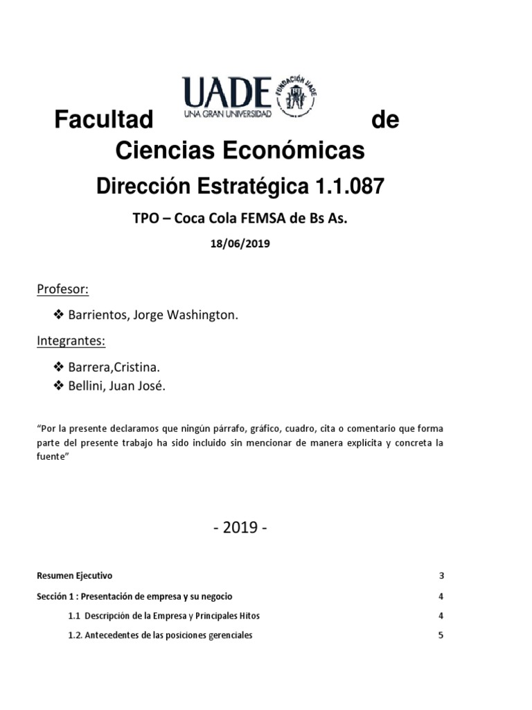 TP Femsa | PDF | Coca Cola | Inflación