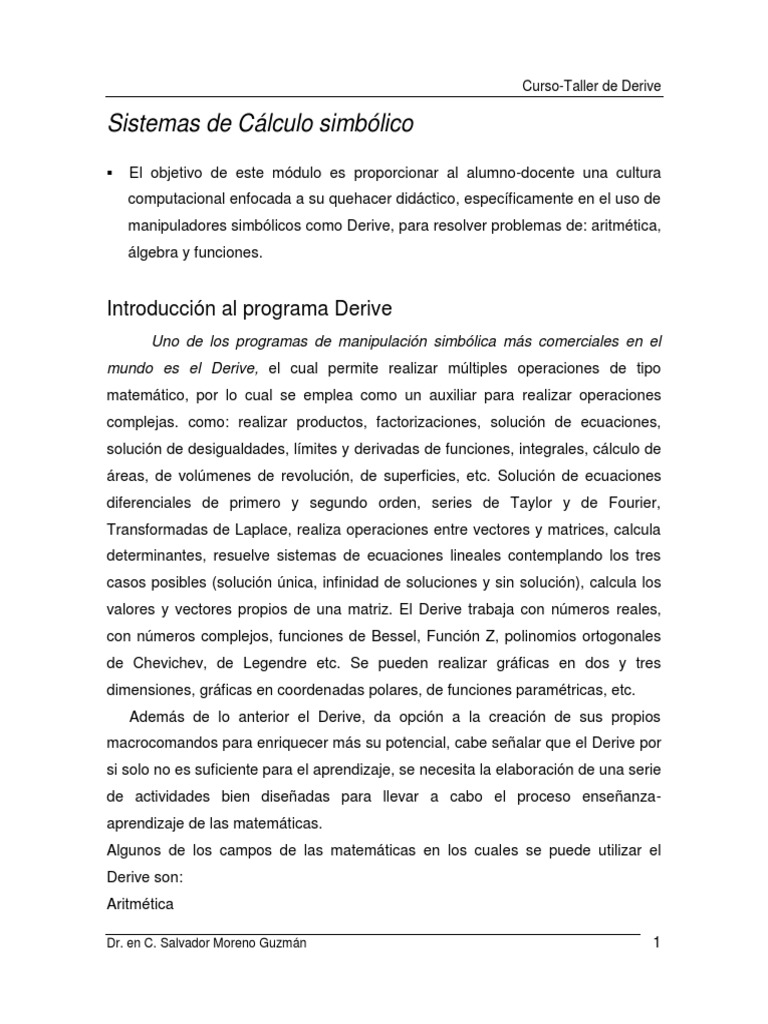 Taller Derive 6 | PDF | Factorización | Point and Click