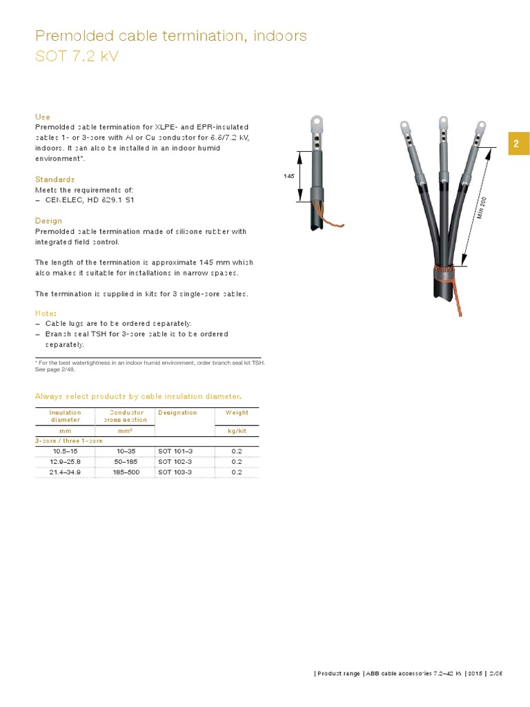 2015 - Catalog - ABB Cable Accessories 7.2-36 KV - English - Premolded ...