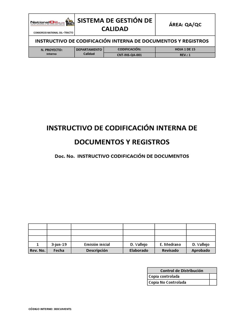 Instructivo Codificación de Documentos | PDF
