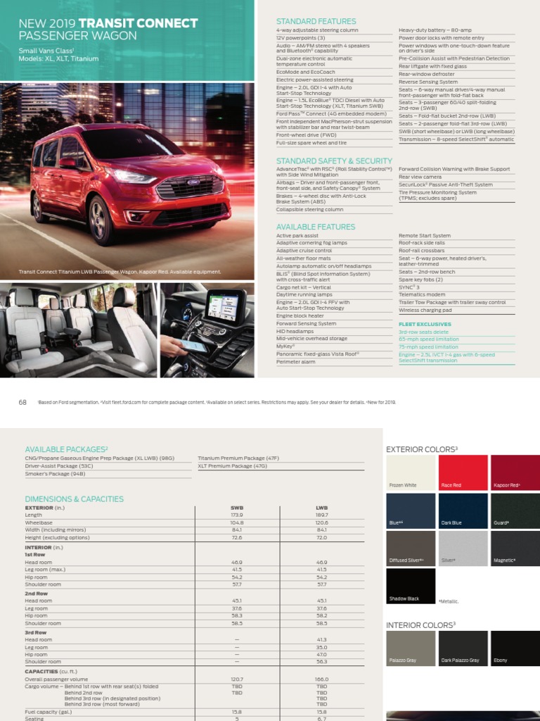 2019 - Transit Connect Passenger Wagon | PDF | Vehicle Industry ...