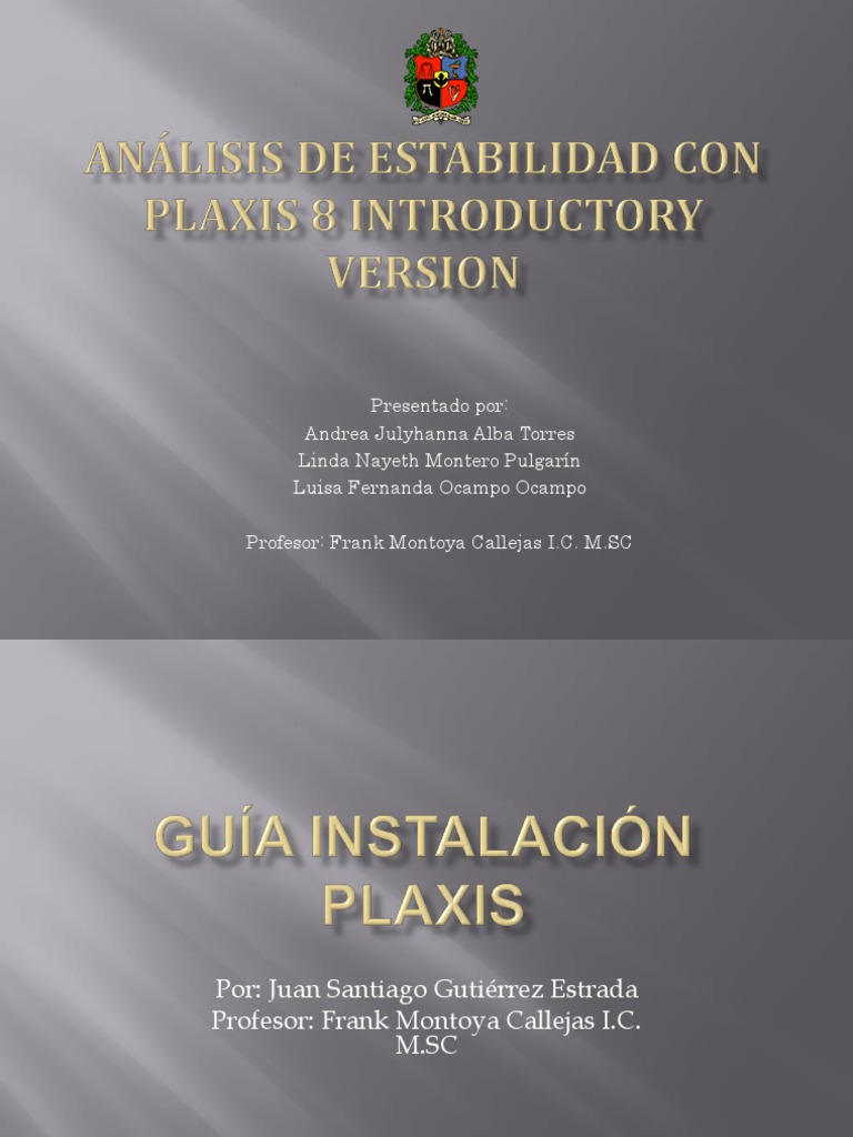 Instalación y Análisis en Plaxis 8 | PDF | Hormigón | Point and Click